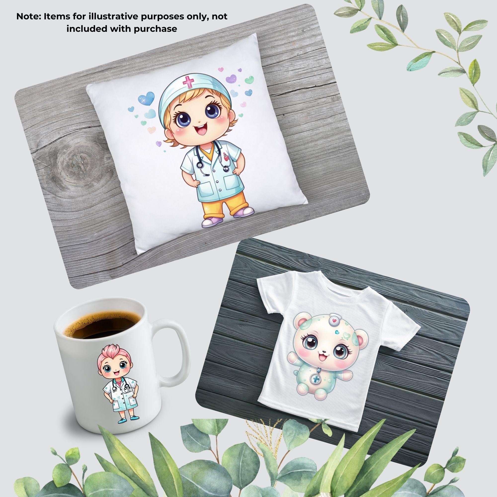 Kawaii EMS Clipart Bundle PNG | 48 Transparent 300 Dpi Cute Medical ...