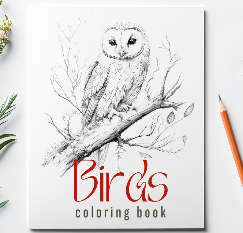 Bird Adult Coloring Book | Digital Download PDF | Hand-drawn Style ...