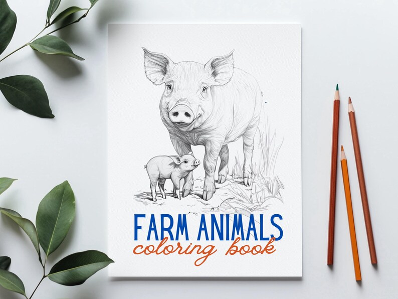 Farm Animals Coloring Book – Printable Digital Download With 12 ...