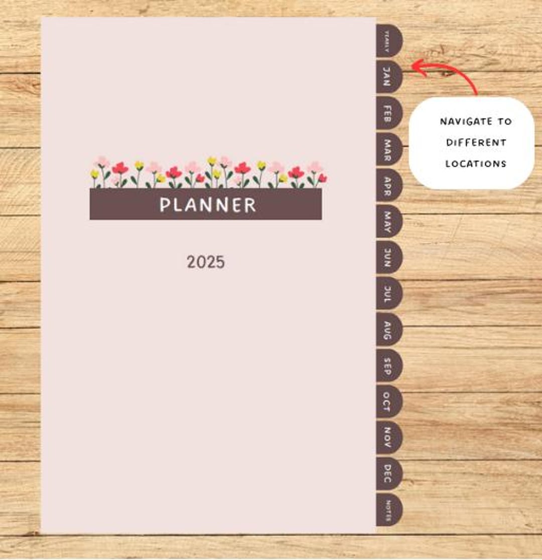 2025 Flower Planner With Hyperlinks - Etsy