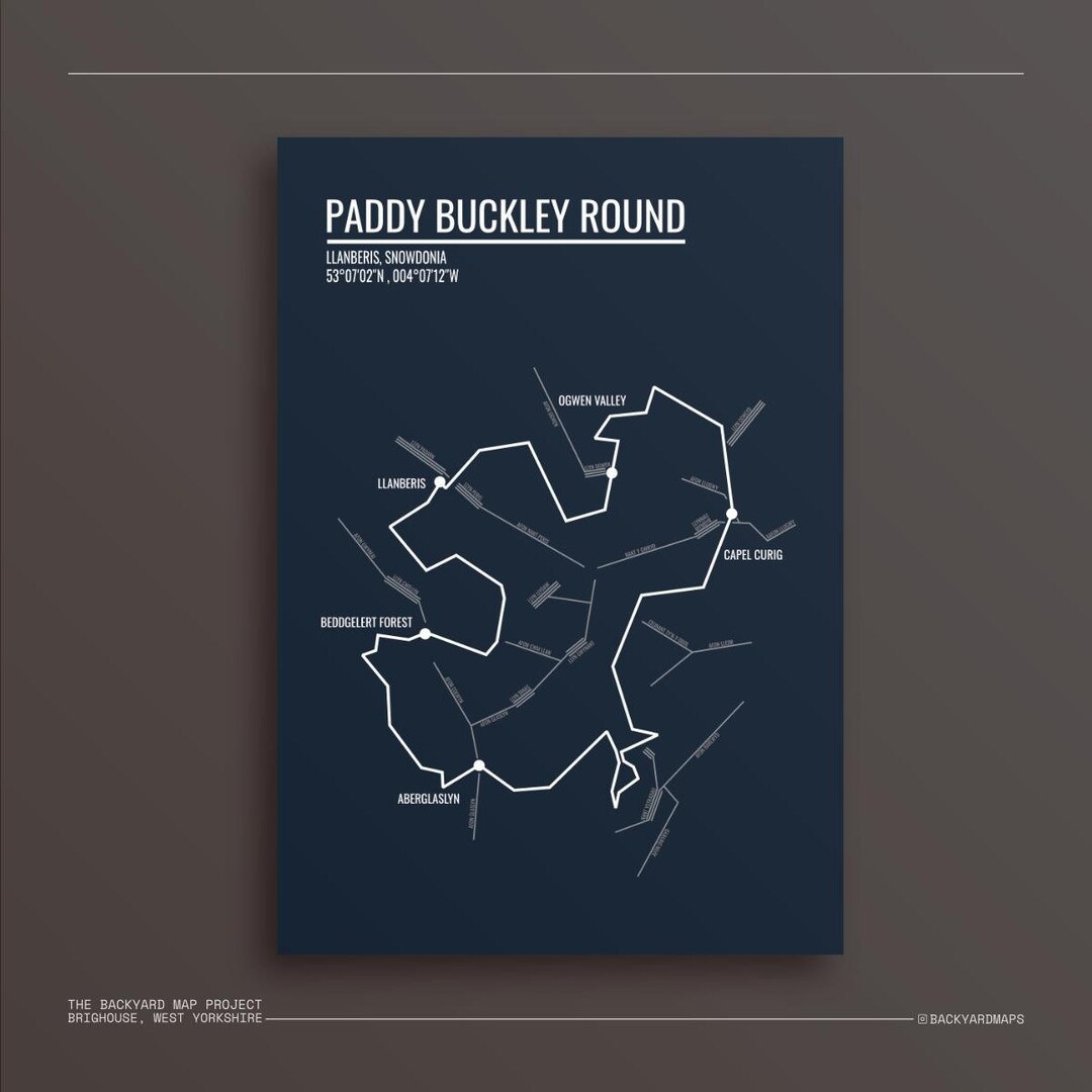 Paddy Buckley Round Fell Running Map Art: Welsh Mountain Print - Etsy