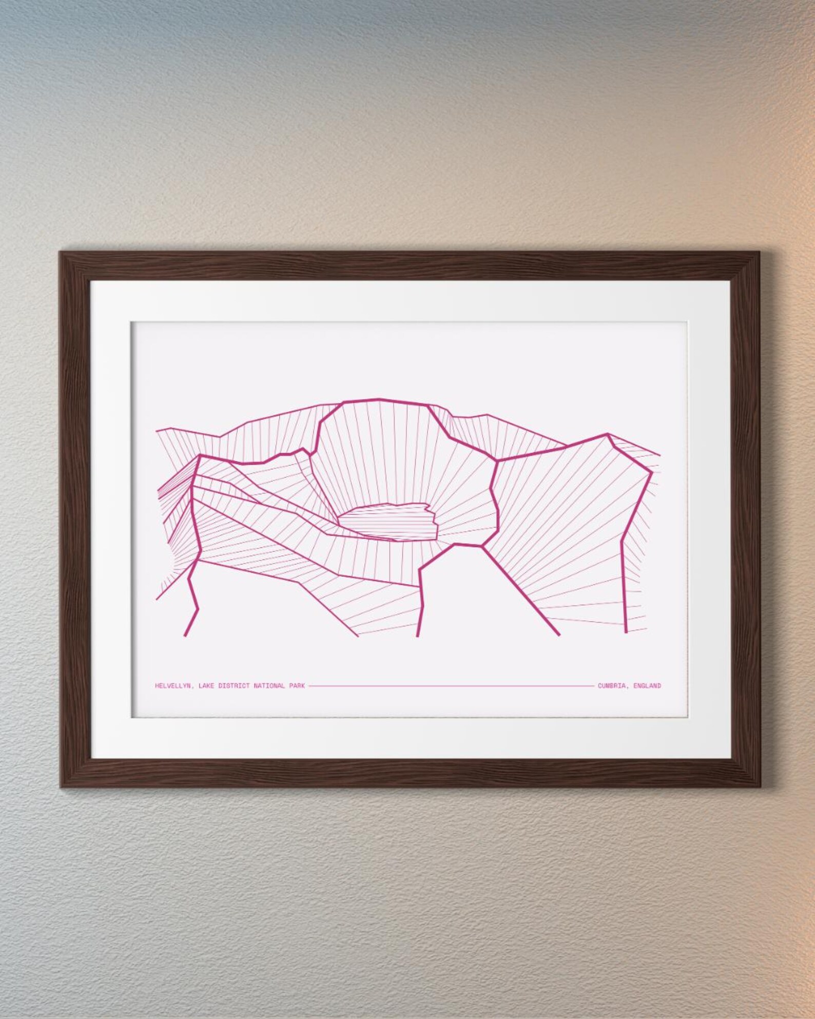 Helvellyn & Striding Edge, Fell Top Artwork. Line-drawing of This ...