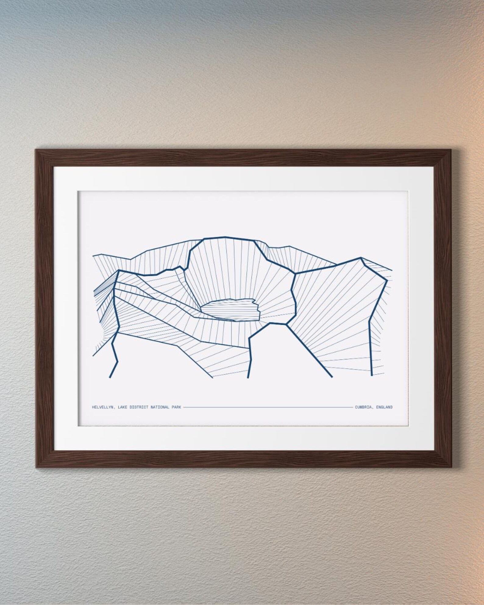 Helvellyn & Striding Edge, Fell Top Artwork. Line-drawing of This ...