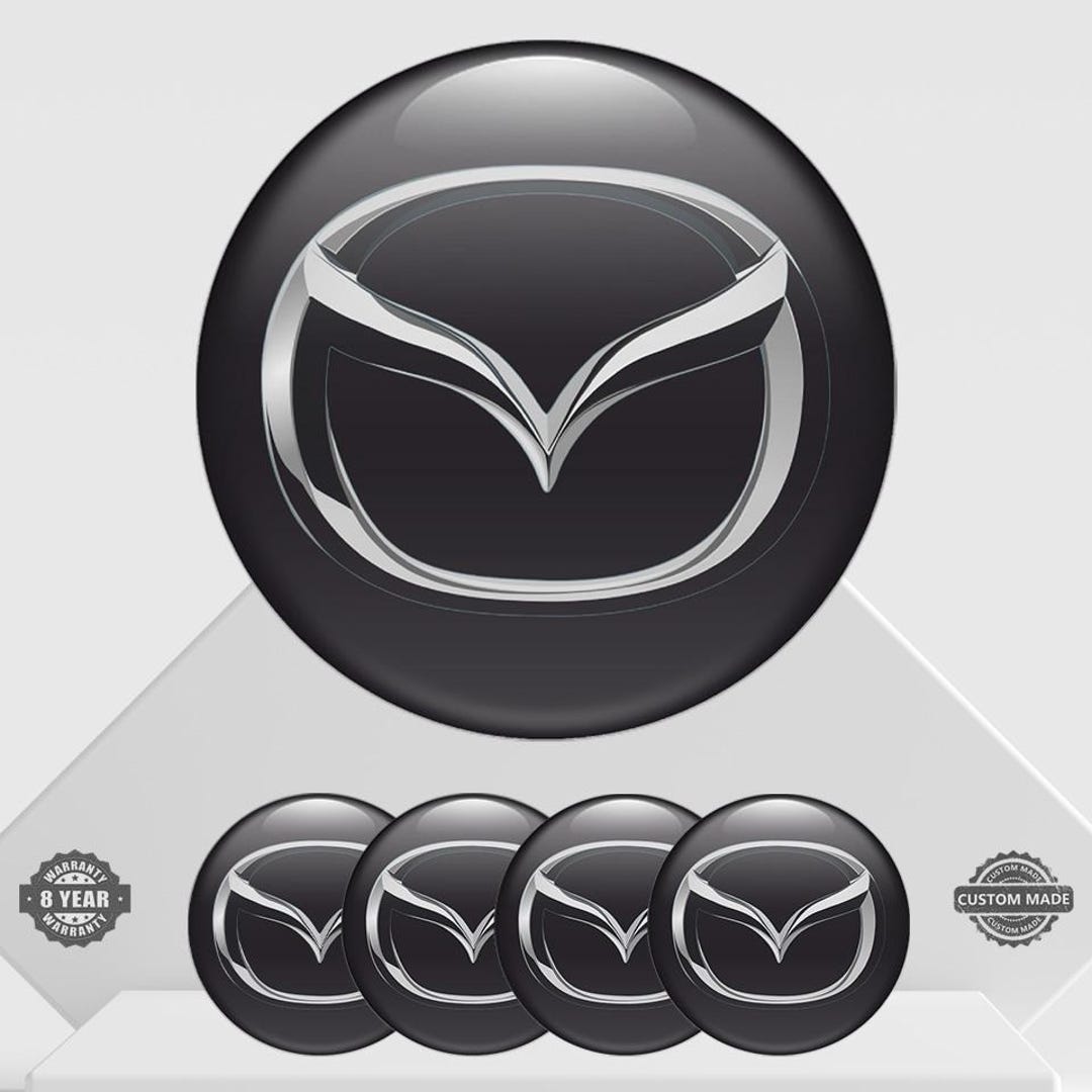 Set of 4 X Mazda Center Wheel Caps, 3D Print All Sizes Domed Silicone ...
