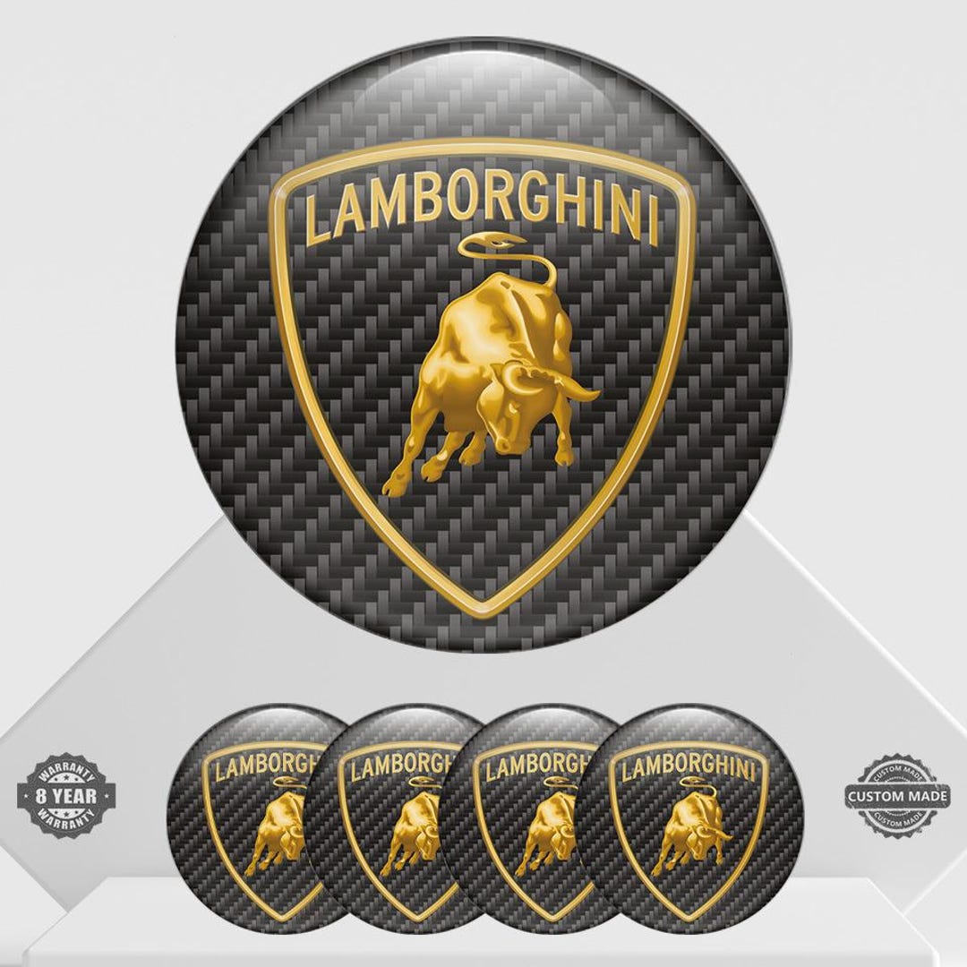 Lamborghini Emblem Set of 4 X All Sizes Domed Silicone Stickers 3D ...