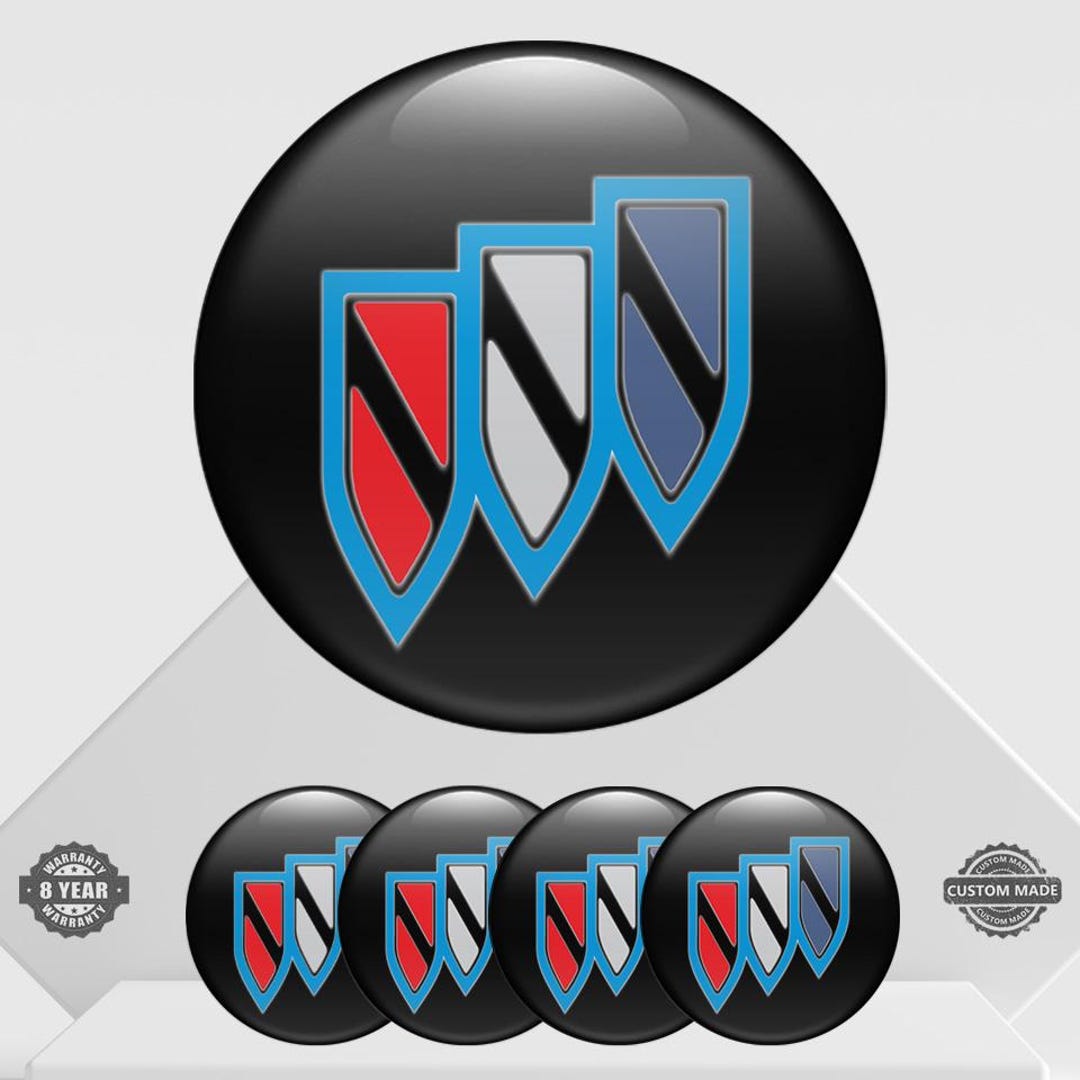 4 X Buick Wheel Center Caps,domed Silicone Sticker,3d Print Wheel ...