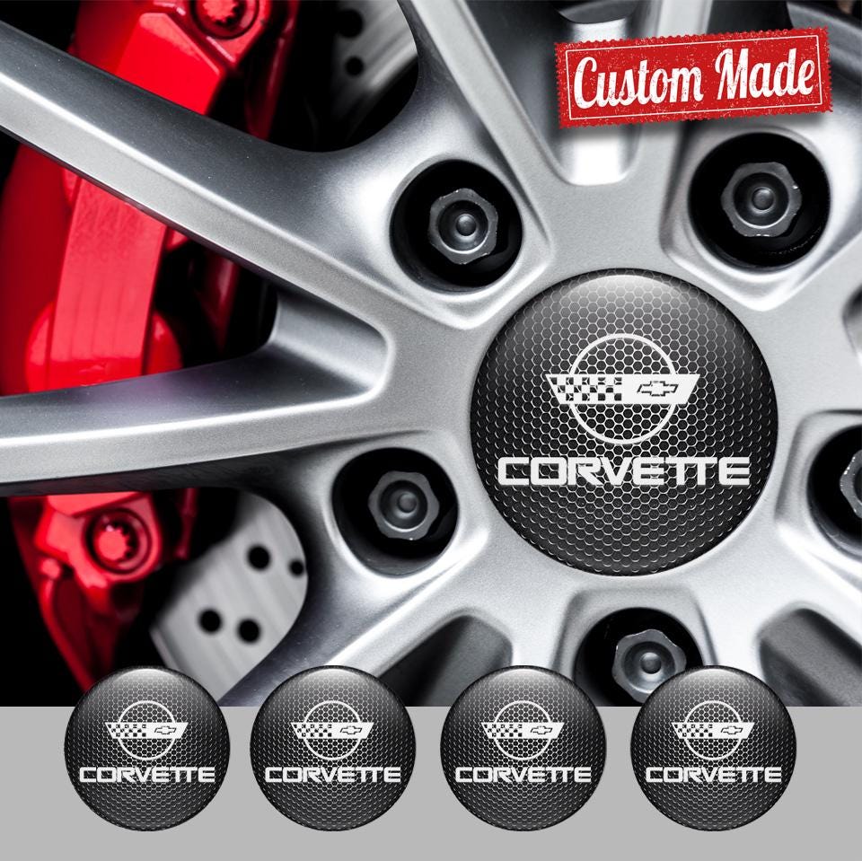 4 X Chevrolet Corvette Center Wheel Caps,3d Print All Sizes Domed ...