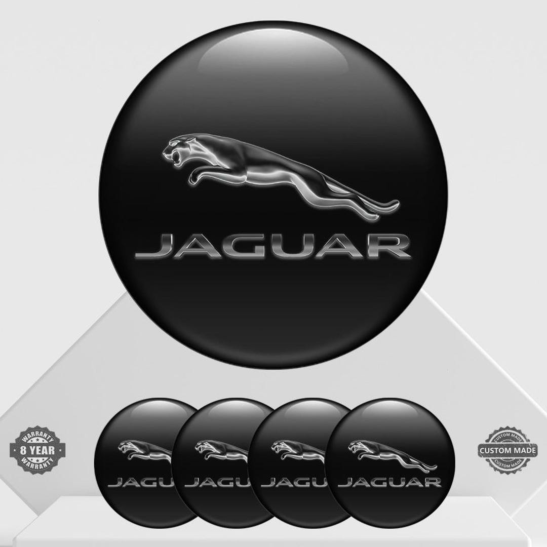 4 X Jaguar Center Wheel Caps,domed Silicone Sticker,3d Print Wheel ...