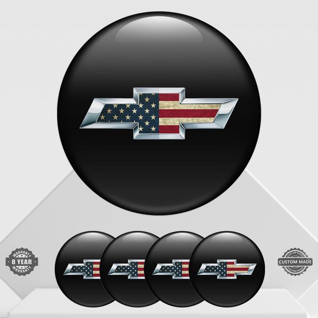 4 X Chevrolet Center Wheel Caps, 3D Print All Sizes Domed Silicone ...