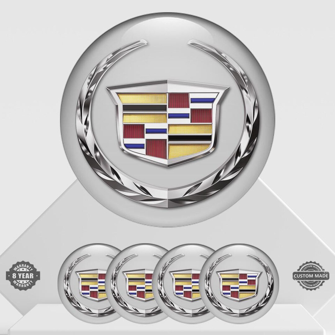 4 X Cadillac Center Wheel Caps, 3D Print All Sizes Domed Silicone ...