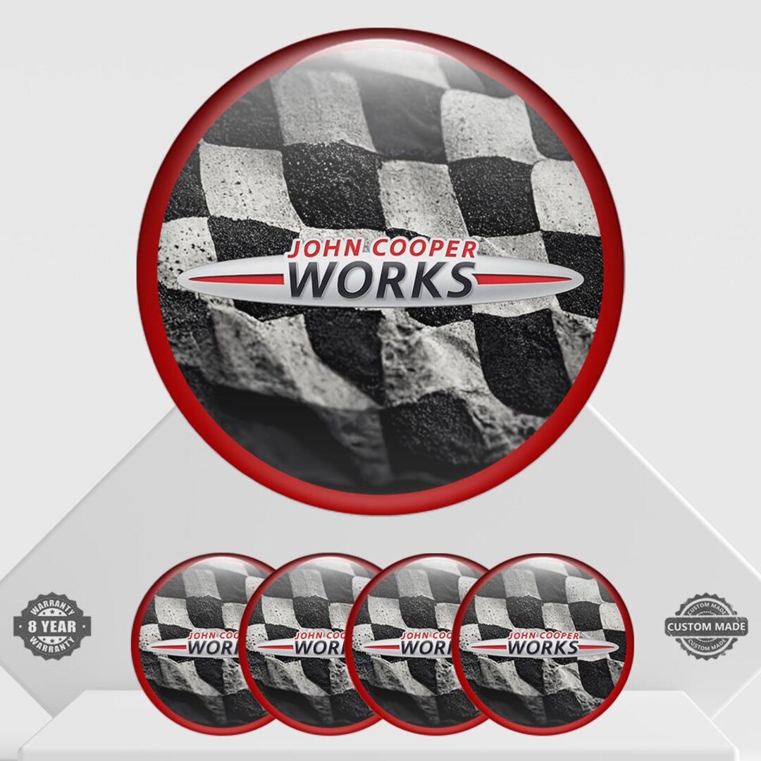 4 X MINI Cooper JCW Center Wheel Caps,domed Silicone Stickers 3D Print ...