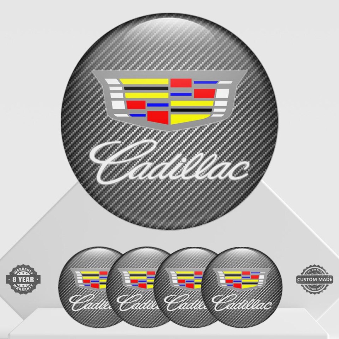 4 X Cadillac Center Wheel Caps, 3D Print All Sizes Domed Silicone ...