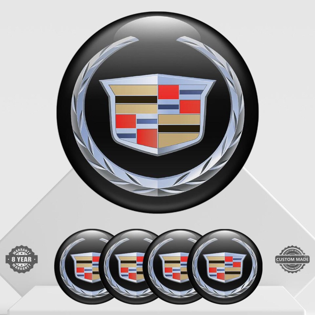 4pcs Set Cadillac Center Wheel Caps,domed Silicone Sticker,3d Logo ...