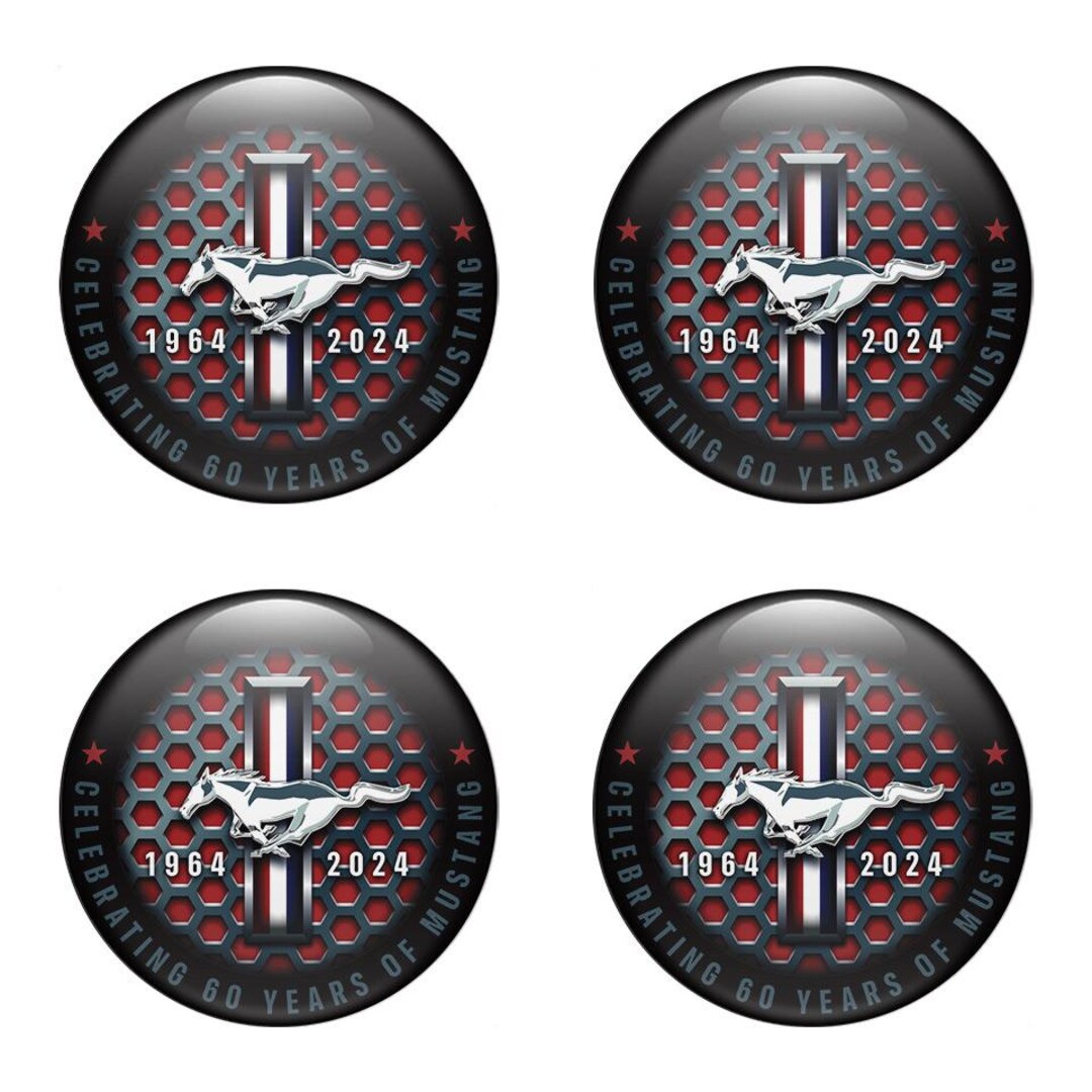 Mustang Emblem Set of 4 X All Sizes Domed Silicone Stickers 3D Print ...