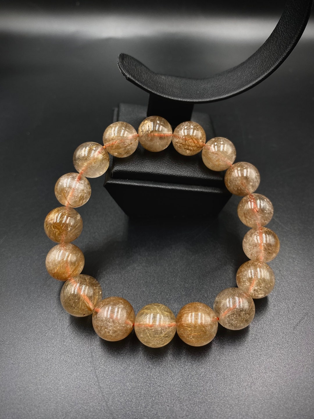 Natural Round Rutile Quartz Beads Bracelet - Etsy