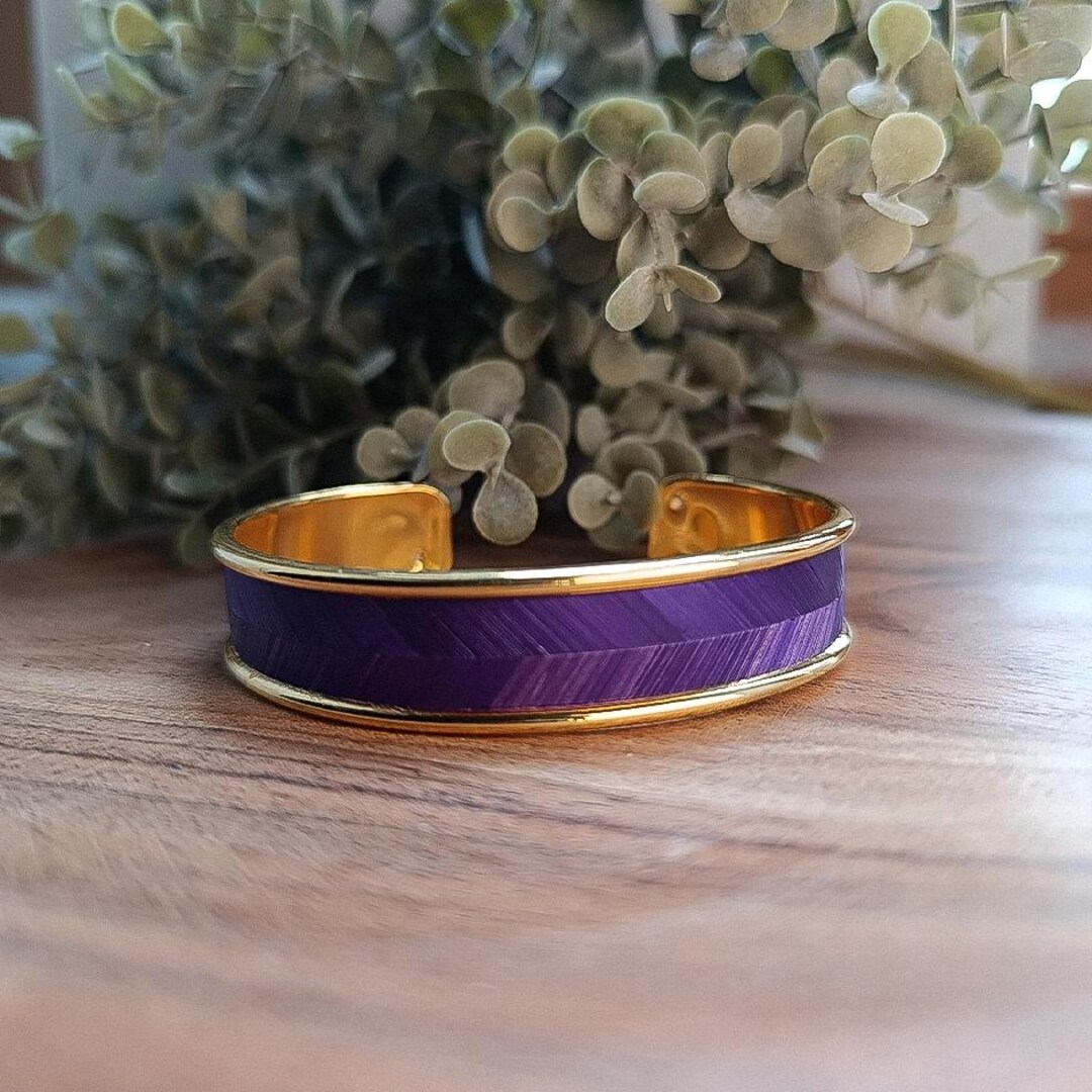 ''chevron'' Bangle Bracelet / Straw Marquetry - Etsy