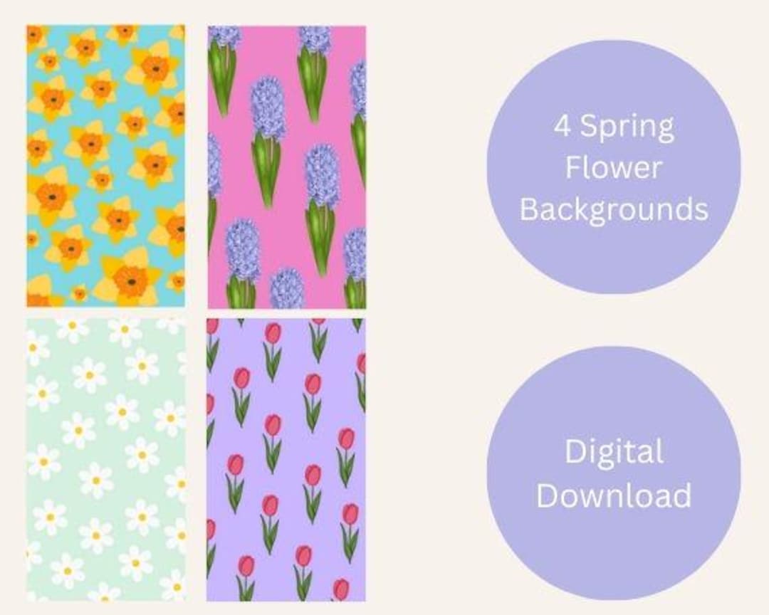 Spring Flower Phone Wallpaper: Pastel Background Bundle (digital ...