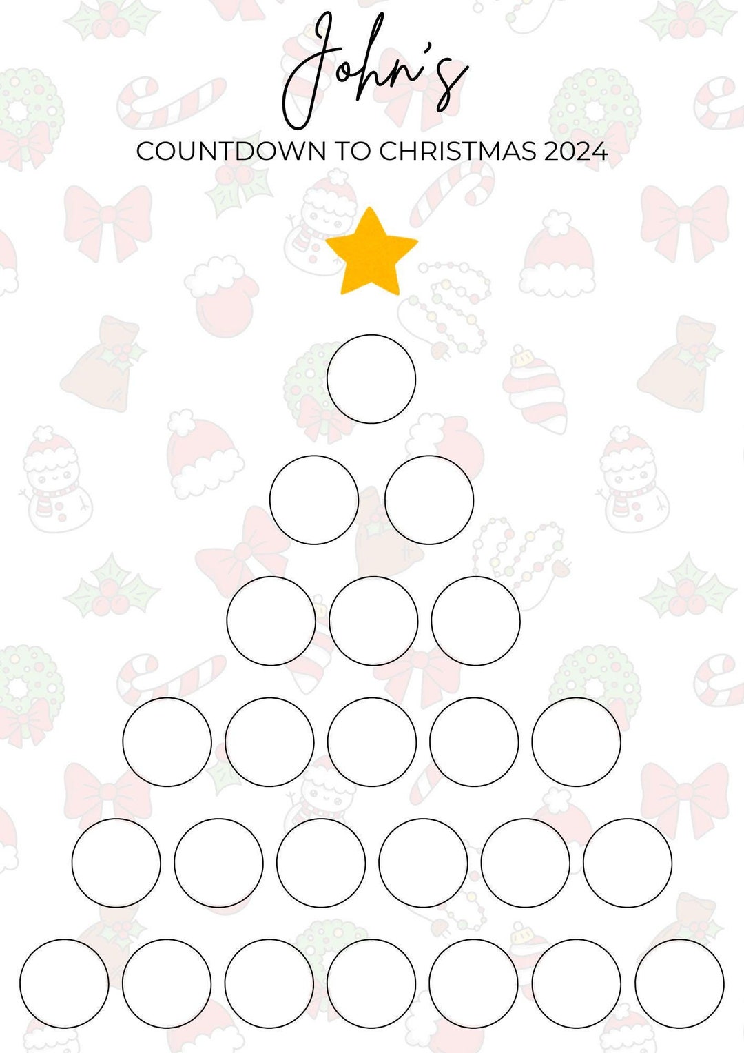 Personalized Scratch off Advent Calendar: DIY Christmas Countdown (A4 ...