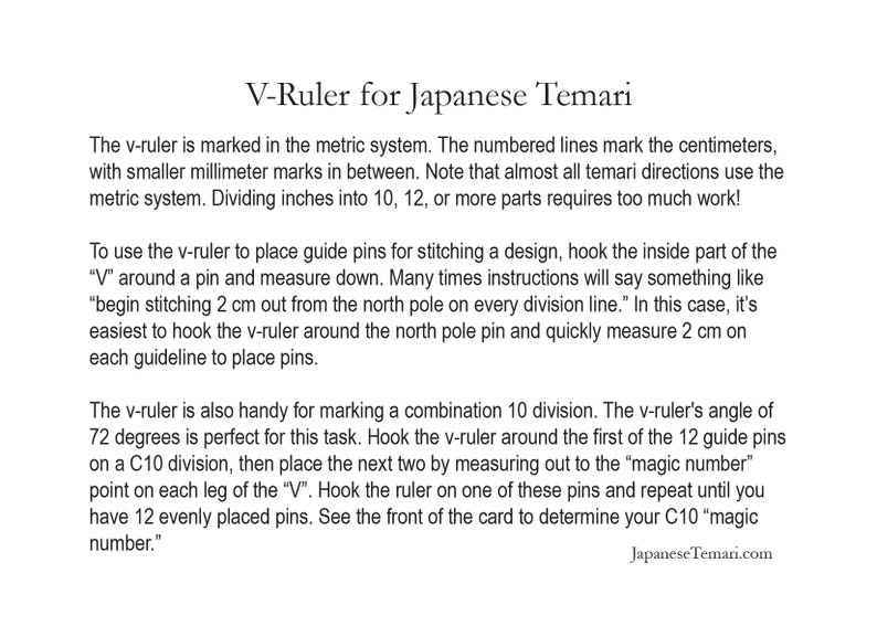 25 V-rulers for Japanese Temari Set of 25 Very Handy Tool | Etsy