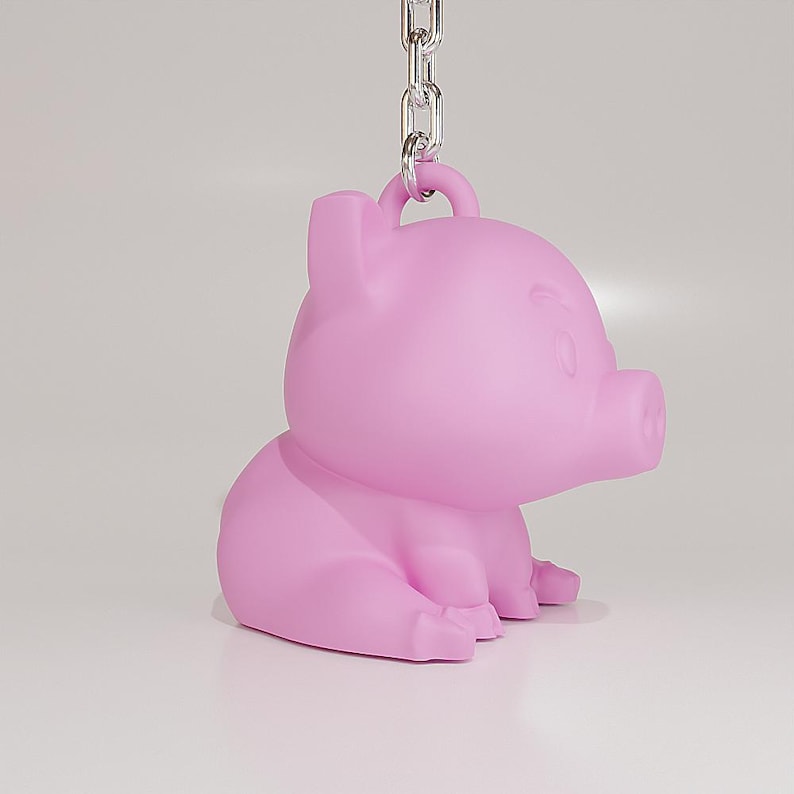 Piglet Keychain STL File: 3D Printing Baby Pig Charm (commercial ...