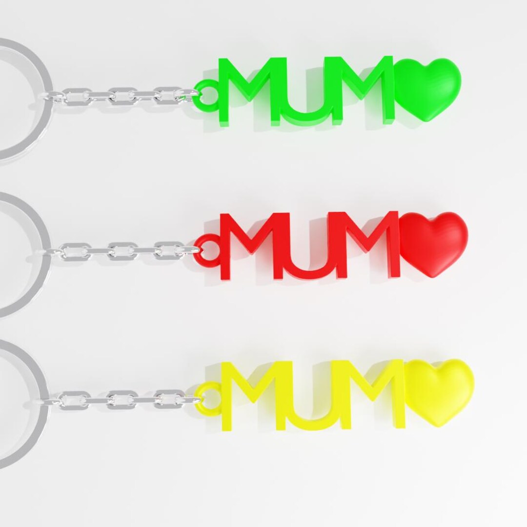 Mum Heart Keyring STL File – 3D Printing CAD File - Etsy