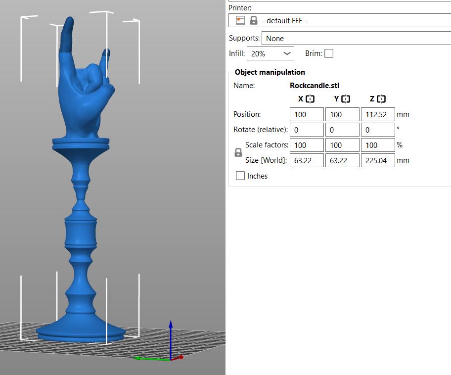 Rock on Hand Candlestick 3D Printed Model - Etsy