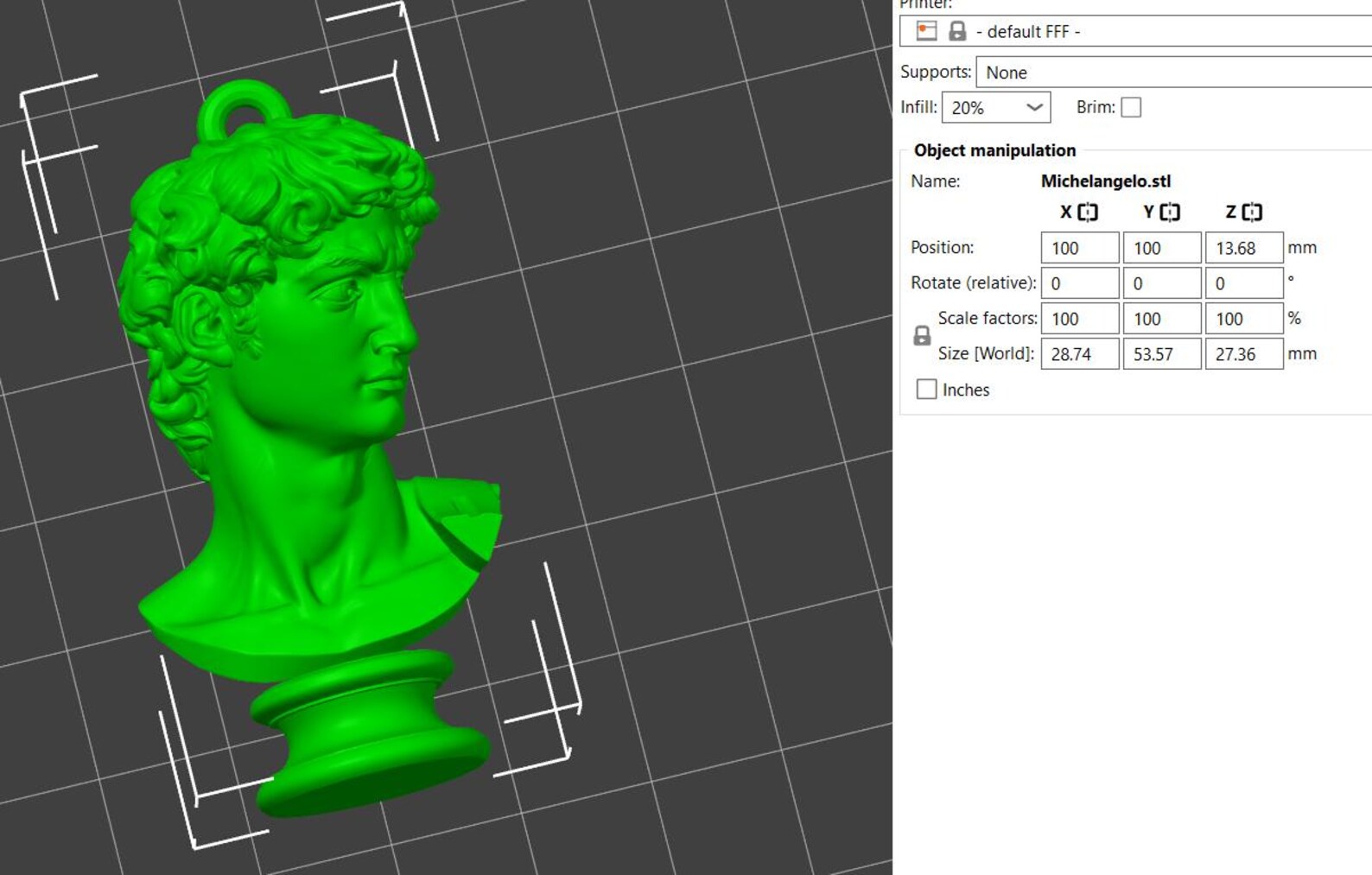 Michelangelo Statue Keyring Keychain 3D Printing STL File - Etsy