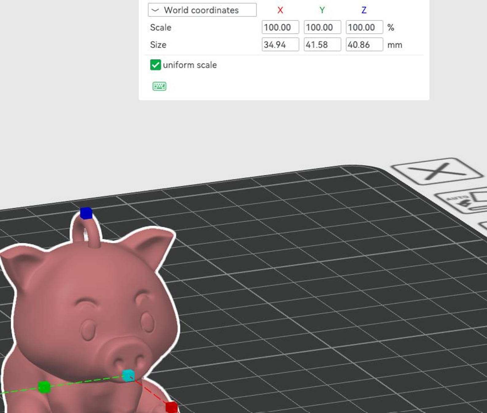 Piglet Keychain STL File: 3D Printing Baby Pig Charm (commercial ...