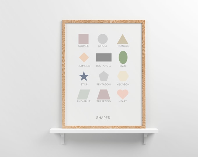 Shapes Poster for Kids, Educational Print, Shape Posters Classroom ...