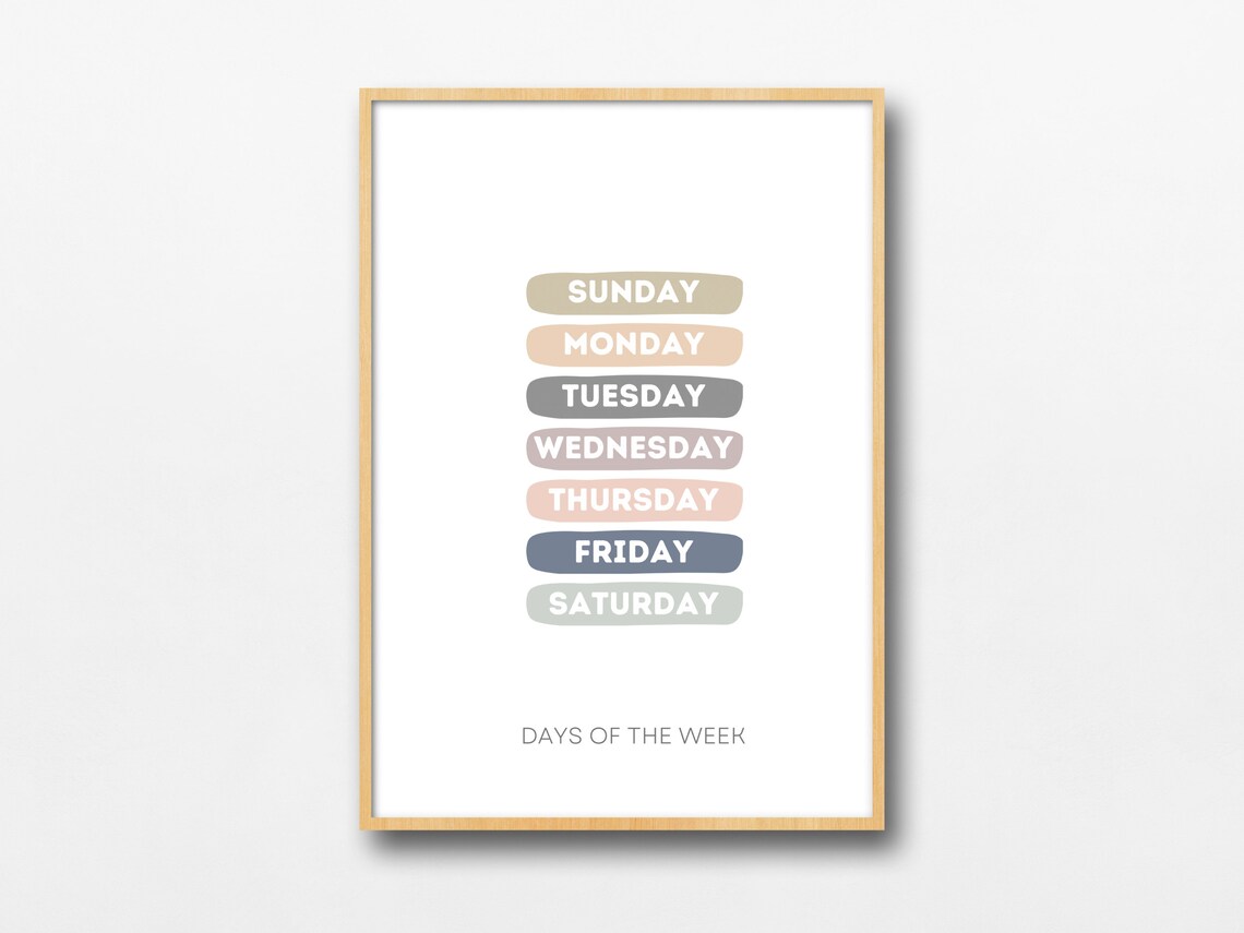 Days of the Week Poster, Classroom, Homeschool, Learning, Days ...