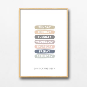 Days of the Week Poster, Classroom, Homeschool, Learning, Days ...