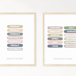 Days of the Week Poster, Months of the Year Poster, Classroom, Days ...