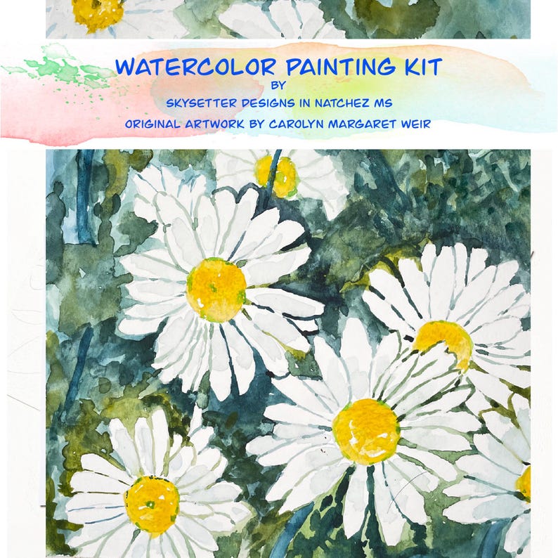 Loose Watercolor Daisies Painting Kit DIY Fun Activity for Teens and ...