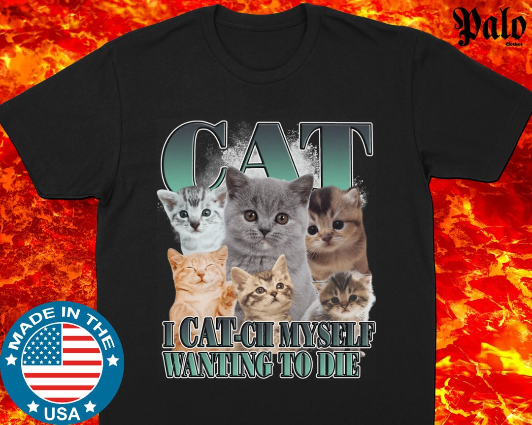 Funny Cat Shirt, Cat Funny Meme, Absurd Shirt, Shitpost Shirt, Silly ...