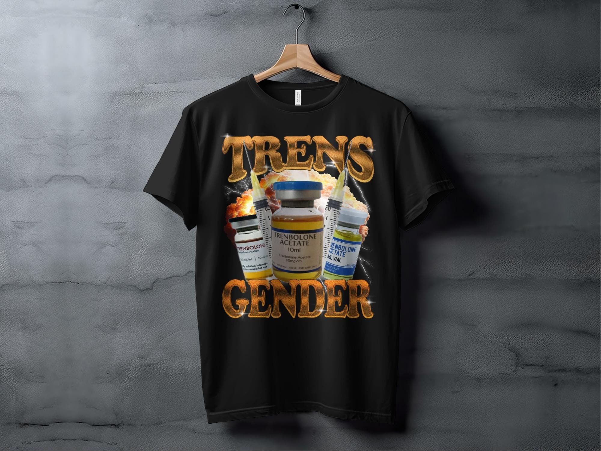 Funny Gym Meme T-shirt Bootleg Style Trenbolone Acetate Fitness Humor ...