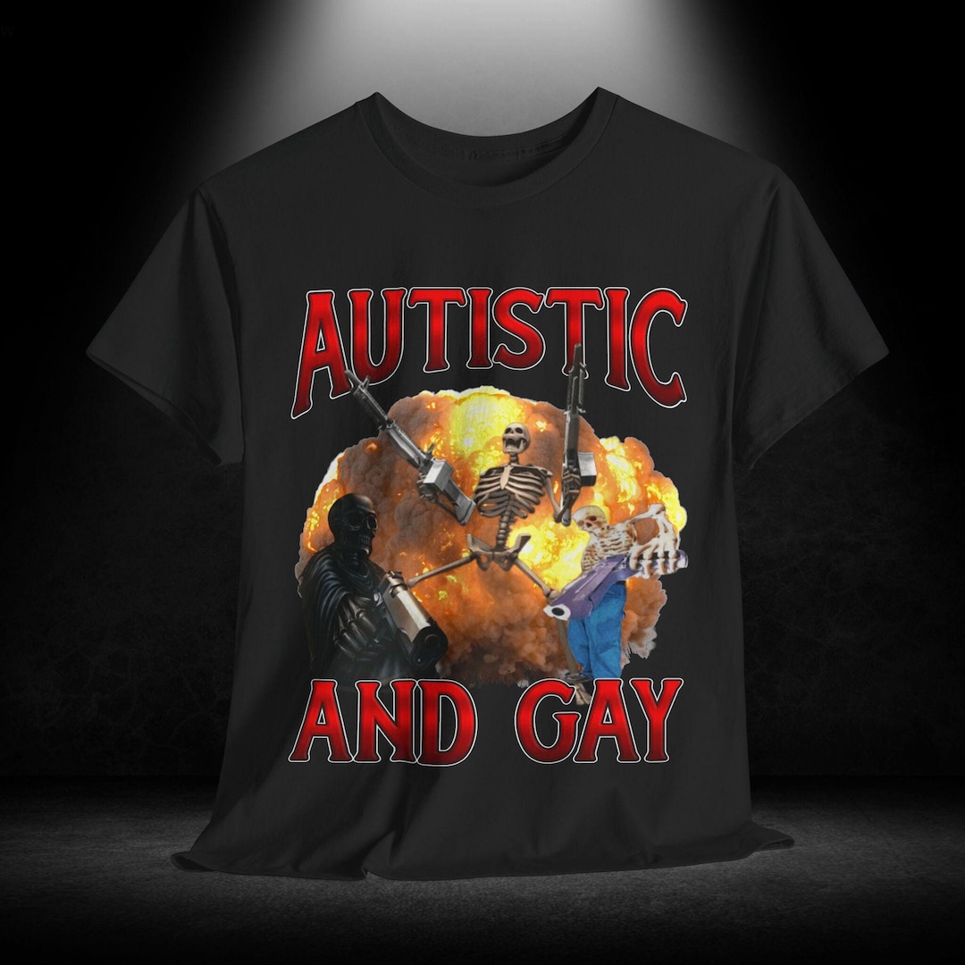 Autistic and Gay Unisex Heavy Cotton Tee, Pride Funny T-shirt for LGBTQ ...