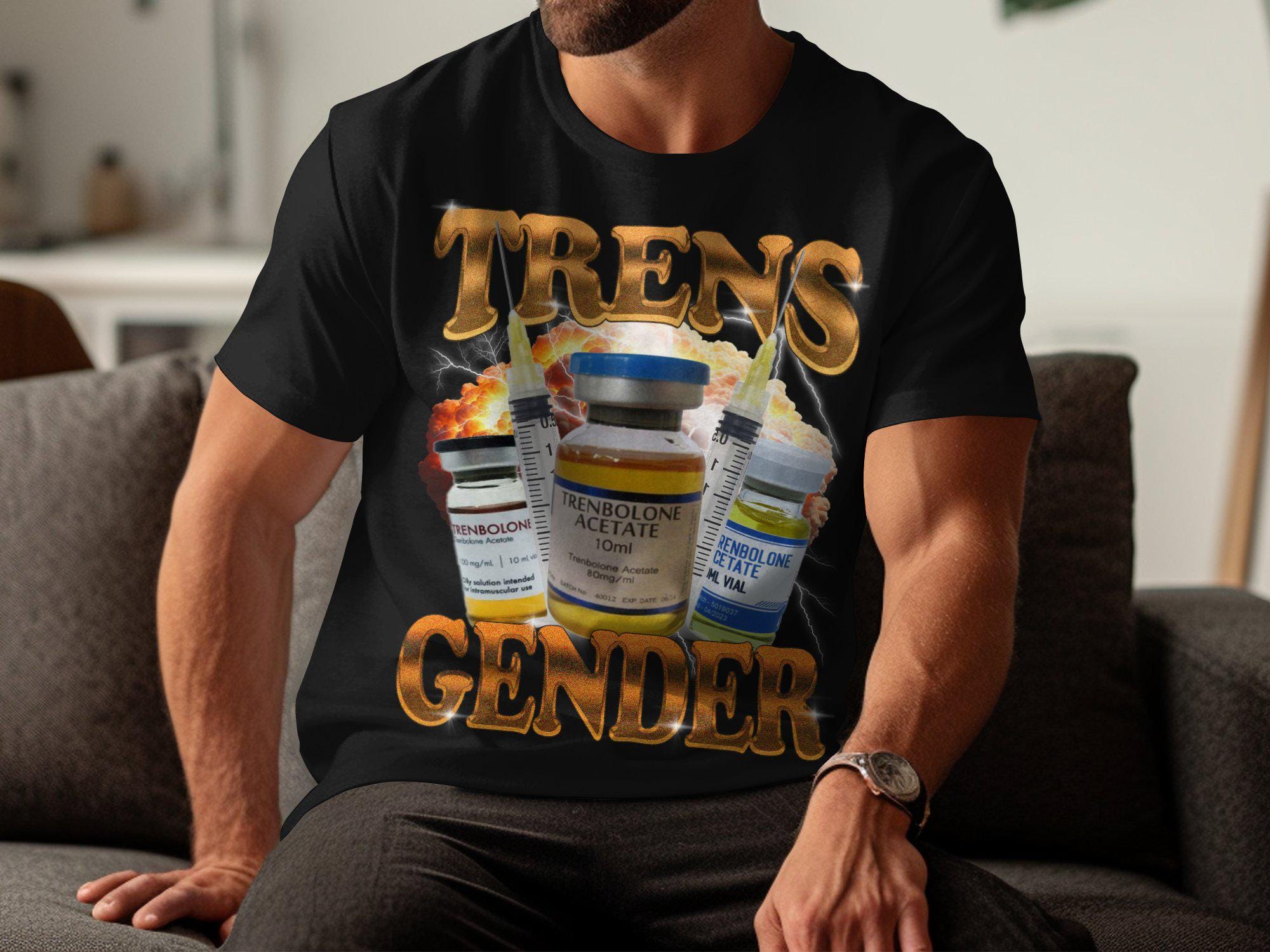 Funny Gym Meme T-shirt Bootleg Style Trenbolone Acetate Fitness Humor ...