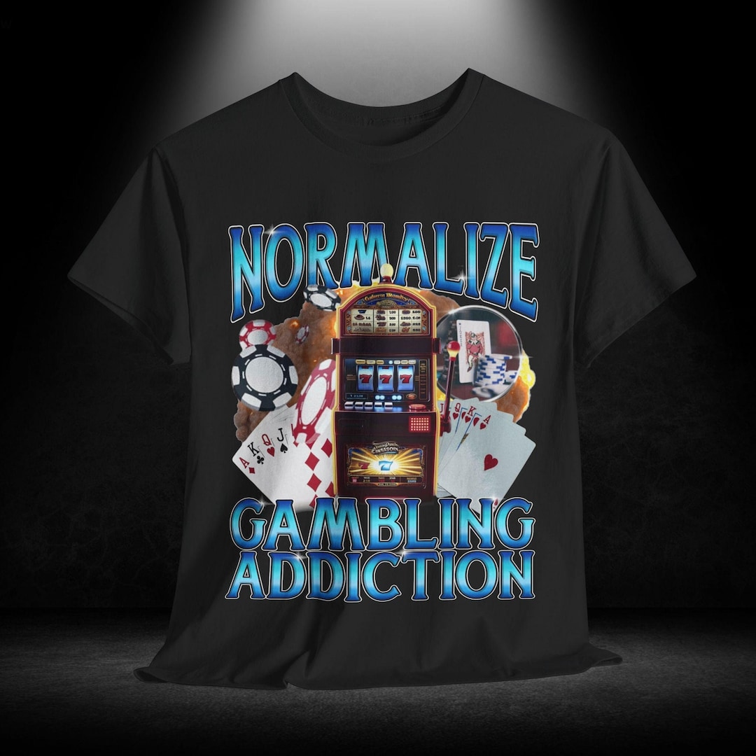 Funny Meme Gambling T-shirt With Slot Machine and Poker Chips Vibrant ...