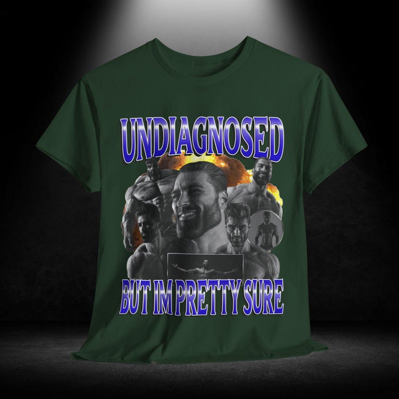 Giga Chad Meme T-shirt: Viral Muscle Art, Black and Gold - Etsy