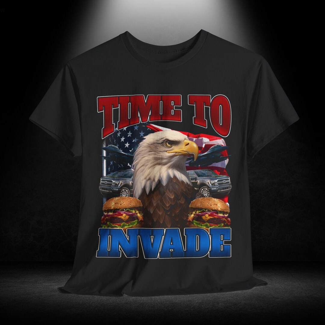 Funny Ironic Meme Tshirt With Patriotic Bald Eagle and American Flag ...