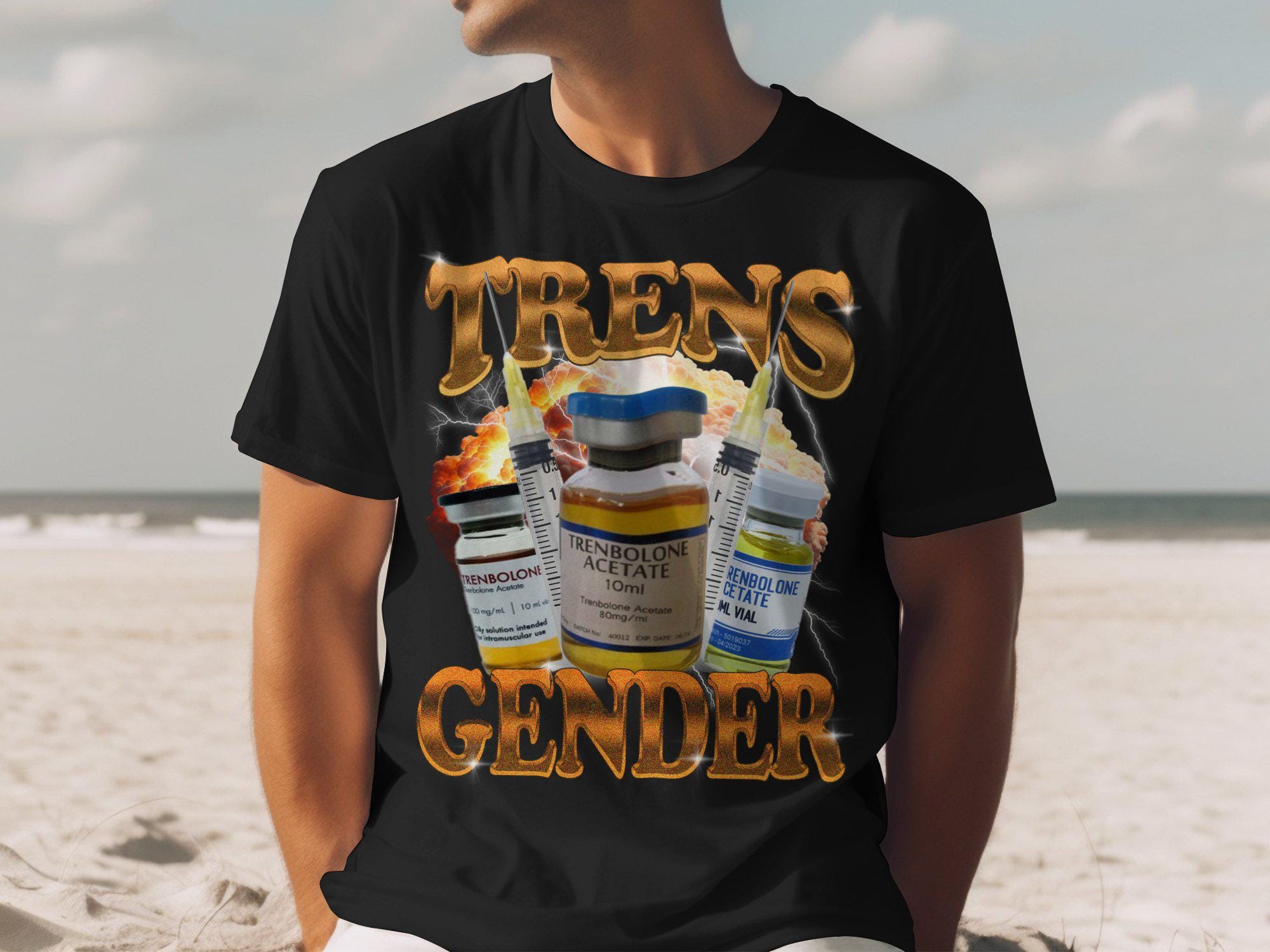 Funny Gym Meme T-shirt Bootleg Style Trenbolone Acetate Fitness Humor ...