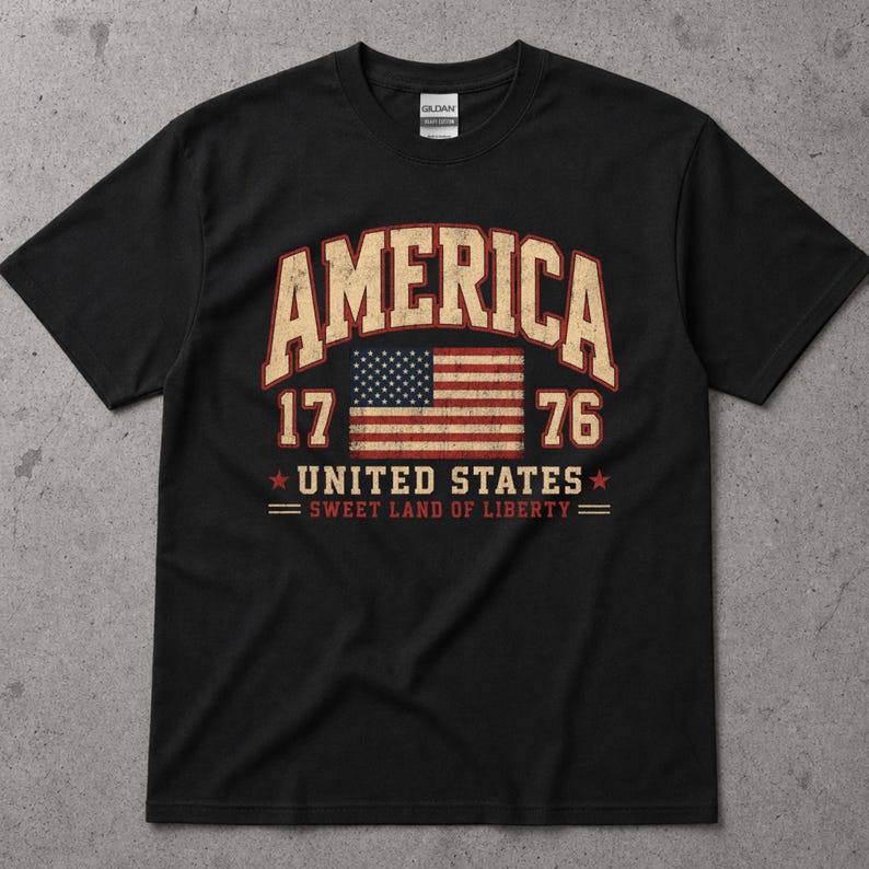 Vintage 1776 American Flag T Shirt Patriotic Fourth of July Tee ...