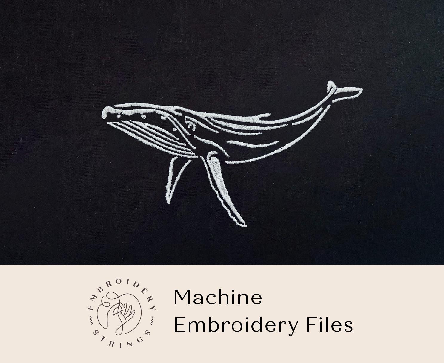 Humpback Whale Embroidery Design - Digital Machine Embroidery File ...
