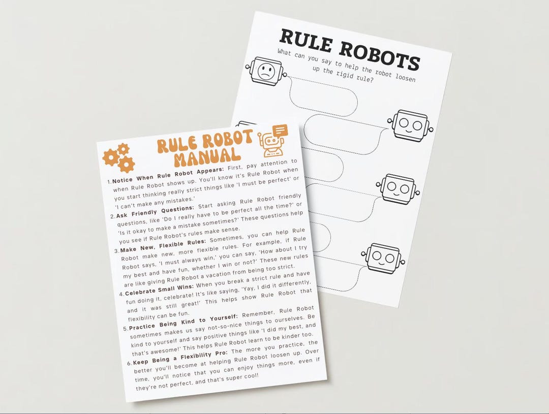 CBT Rigid Rules Activity for Children Therapist, Counselor & Social ...