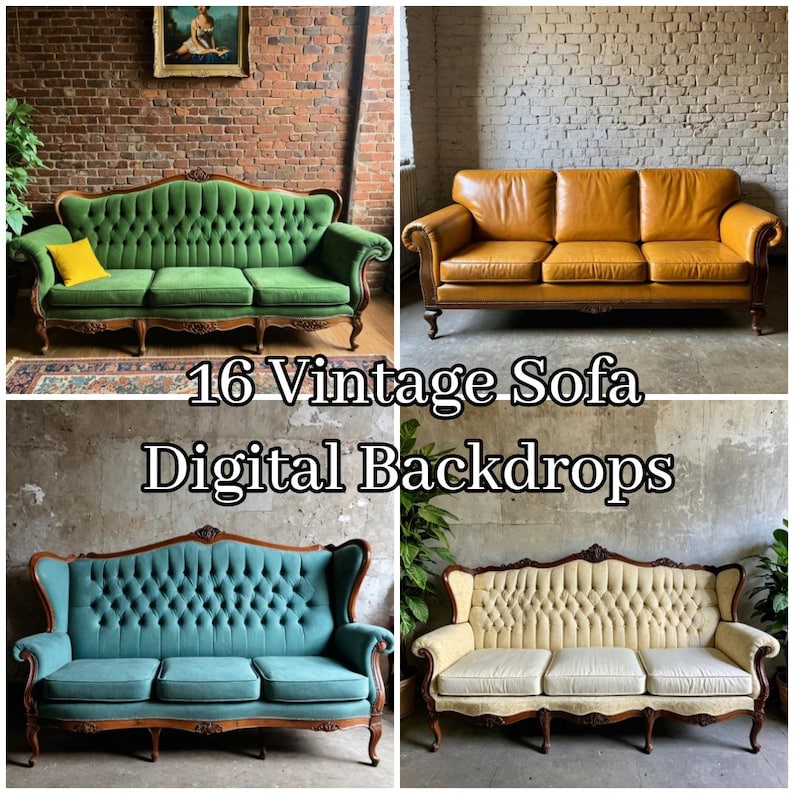 16 Vintage Sofa Digital Backdrops - Etsy