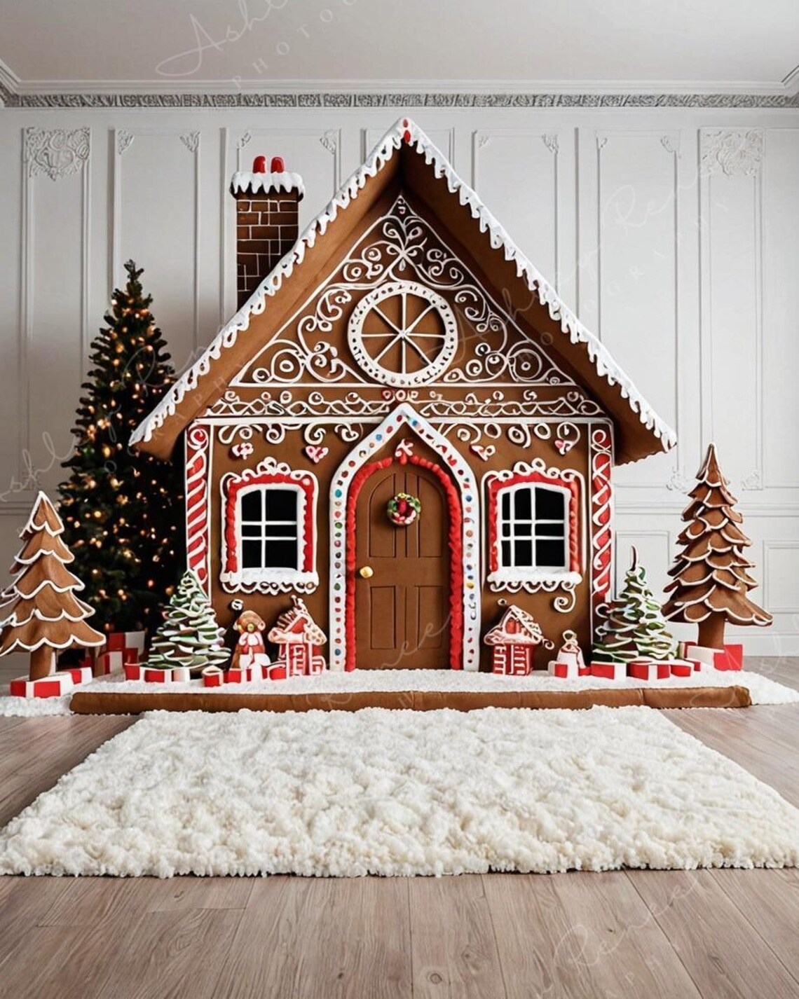 38 Life-size Gingerbread House Digital Backdrops for Photography - Etsy