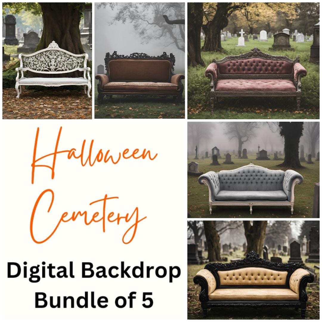 Halloween Cemetery Digital Backdrops for Photography. Get That Spooky ...
