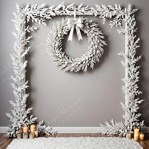48 Christmas Wreath Digital Backdrops. - Etsy