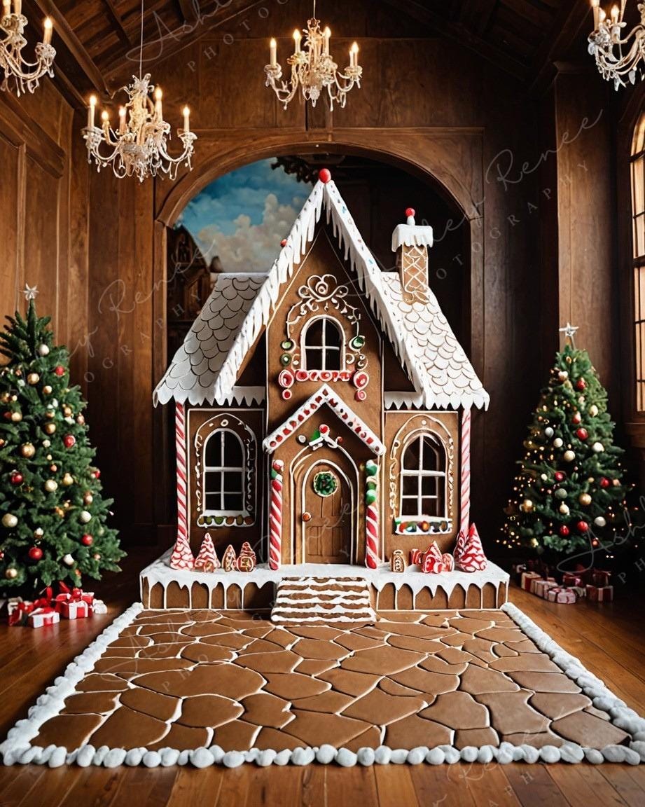 38 Life-size Gingerbread House Digital Backdrops for Photography - Etsy