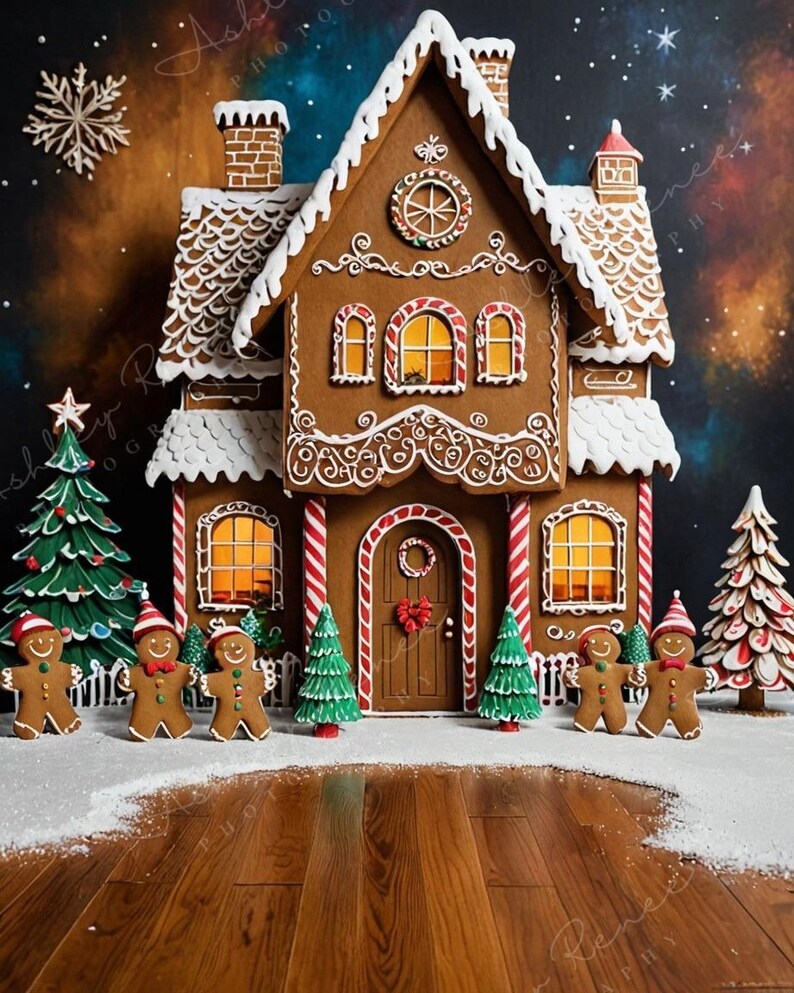 38 Life-size Gingerbread House Digital Backdrops for Photography - Etsy